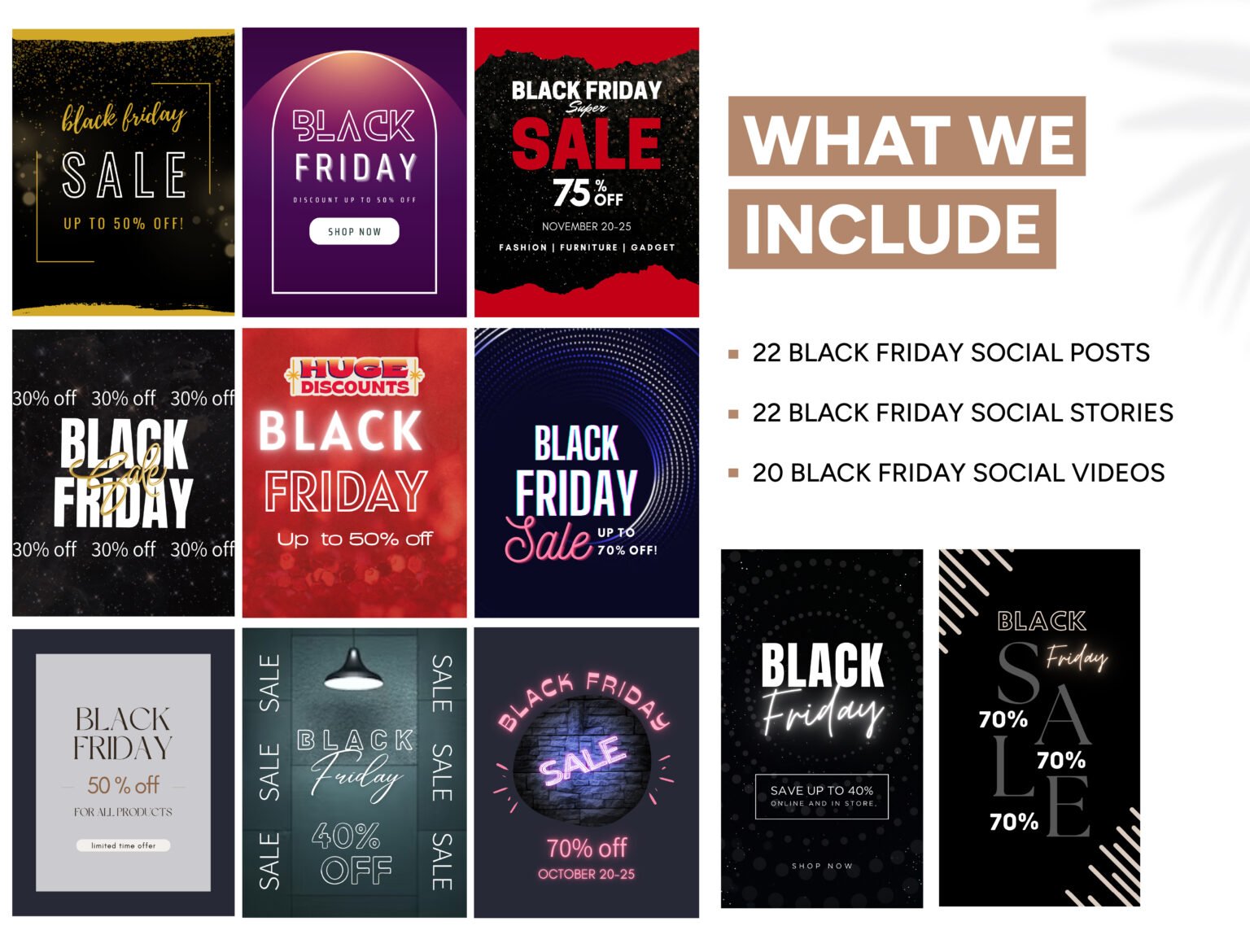 Black Friday Mega Bundle – 125 Customizable Canva Templates for Sale ...