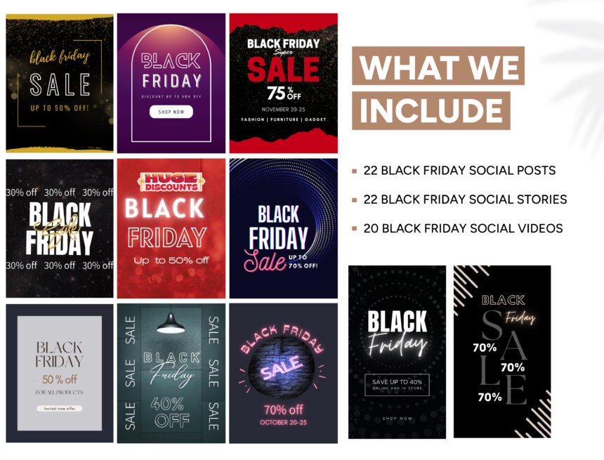 Black Friday Mega Bundle – 125 Customizable Canva Templates for Sale ...