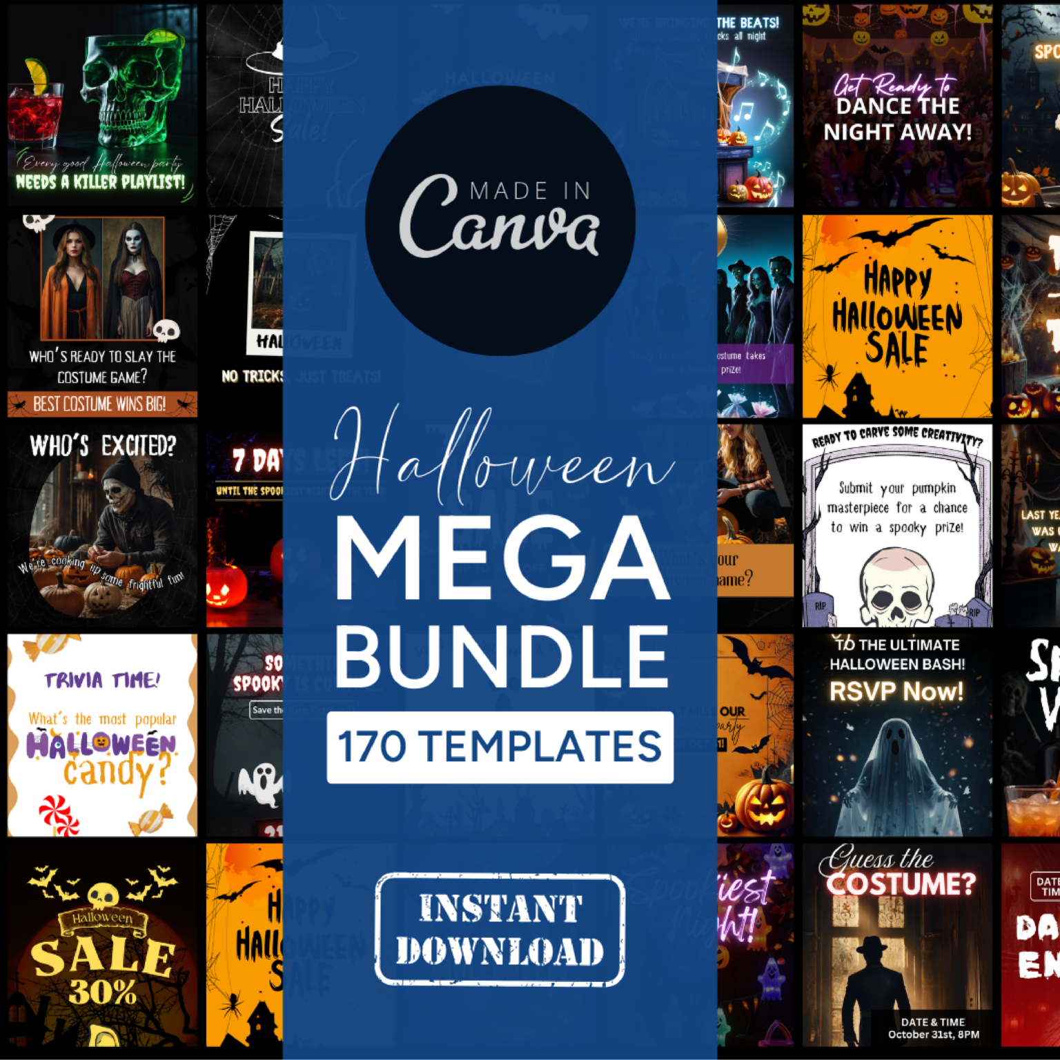 Ultimate Halloween Canva Templates Bundle (170 Designs) for Small ...