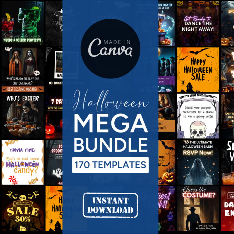 Ultimate Halloween Canva Templates Bundle (170 Designs) for Small ...